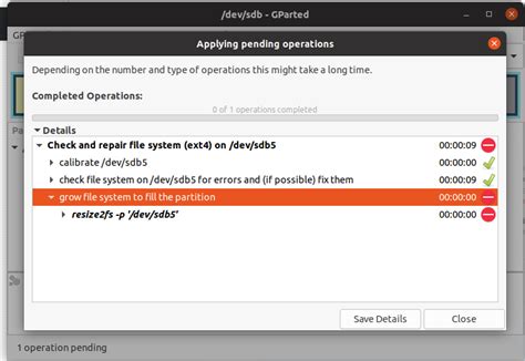 dual boot red exclamation after extending ubuntu partition ask ubuntu