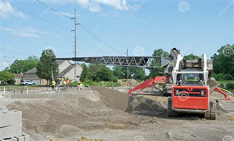 Construction Workers Leveling Aggregate Editorial Image Image Of Site
