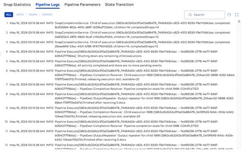 pipeline logs tab