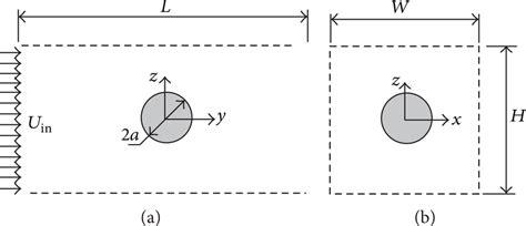 cross sectional view of the numerical setup used for simulating flow