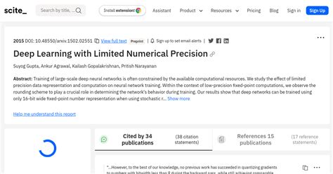 Deep Learning With Limited Numerical Precision Scite Report