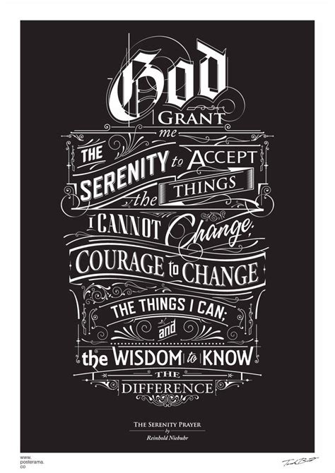 Serenity Prayer Typography Poster Reinhold Niebuhr