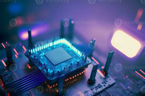 CPU Processor With Modern Futuristic Technology Appearance Neural Network Generated Art