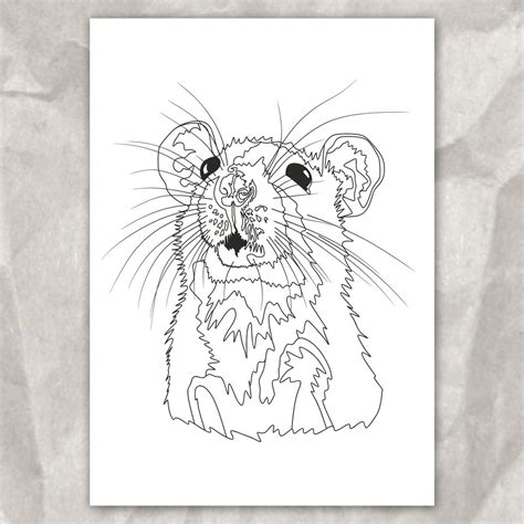 Раскраска Мышка принт для печати А4 Digital Aguamarine Art скачать на Wildberries