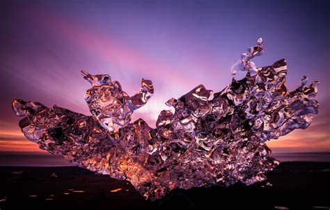 배경 화면 밤 얼음 연안 꽃 조명 매크로 사진 2048x1308 Saymintde 55160 배경 화면