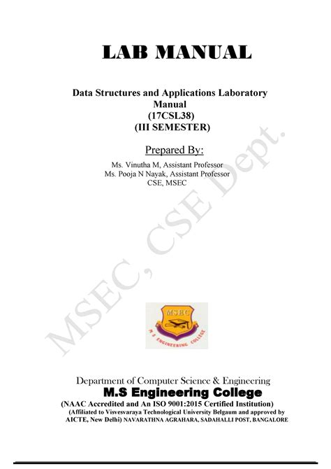 DSA Lab Manual This Is Lab Progrmes For 4th Sem Engg Students LAB
