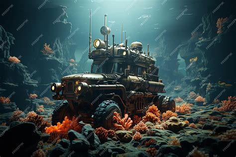 Premium Ai Image Mining Seabed For Minerals With Deep Sea Mines
