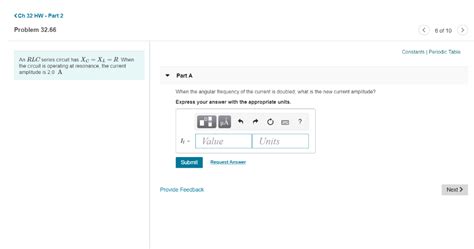 Solved Constants Periodic Table An RLC Series Circuit Has Chegg Com