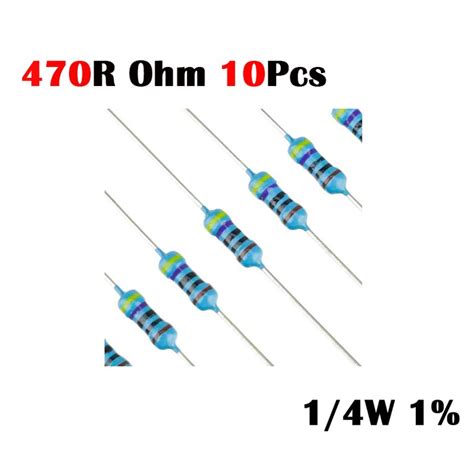 Resistor 470r Ohm 470 R 470r Ohm 1 4w 1 Metal Film 10x 10 Pcs Shopee Indonesia