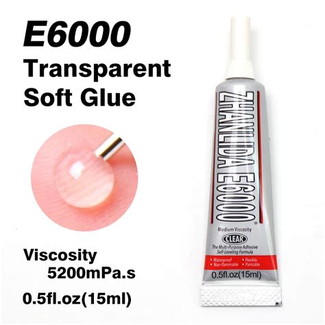 15 мл E-6000 полностью прозрачный жидкий клей используется для PE PP ...