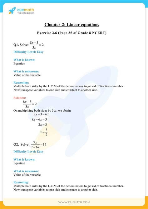 Ncert Solutions Class 8 Maths Chapter 2 Exercise 2 6 Free Pdf