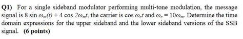 Solved Q1 For A Single Sideband Modulator Performing