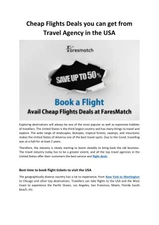 Ppt Cheap Flights Deals You Can Get From Travel Agency In The Usa