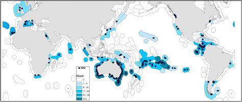 Global Map Showing Sites Investigated The Density Of Fill Color