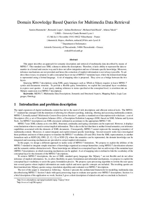 Pdf Domain Knowledge Based Queries For Multimedia Data Retrieval