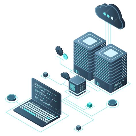 Premium Vector Computer Technology Isometric Illustration Computation Of Big Data Center Cloud