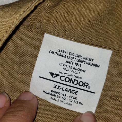Condor Pants Condor Cadet Class C Uniform Pants Coyote Brown Color
