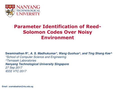Pdf Parameter Identification Of Reed Solomon Codes Over Noisy Environment