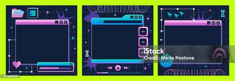 Y2k 스타일의 오래된 복고풍 Pc 화면 복고풍 파도와 증기 파 배경 밝은 빈티지 컴퓨터 인터페이스 2000년대 스타일에 대한 스톡 벡터 아트 및 기타 이미지 Istock