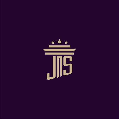 Js Initial Monogram Logo Design For Lawfirm Lawyers With Pillar Vector Image 16701872 Vector Art