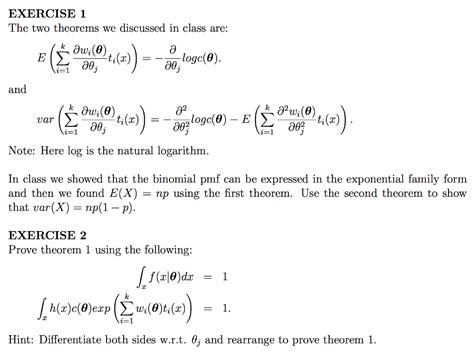 Solved EXERCISE The Two Theorems We Discussed In Class Chegg