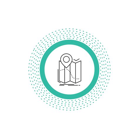 Gps Location Map Navigation Route Line Icon Vector Isolated