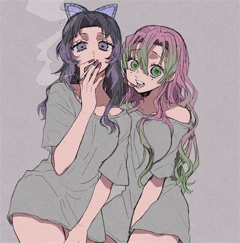Shinobu And Mitsuri Chicas Anime Chica Anime Dibujos De Chicas Anime