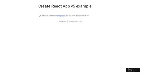 Create React App Codesandbox