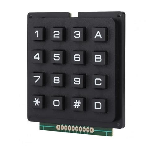 External Keypad 4x4 Push Buttons Black With 16 Keys Keyboard Module For Single Chip