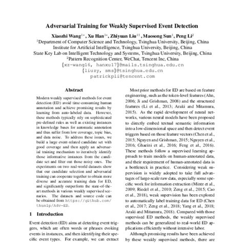 Adversarial Training For Weakly Supervised Event Detection Acl Anthology