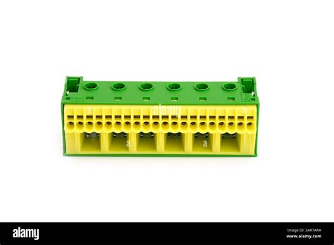 Electrical Terminal Block With Plastic Housing Isolated On White