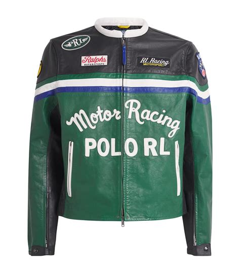 Polo Ralph Lauren Green Leather Café Racer Jacket Harrods Uk