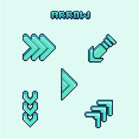 Premium Vector Pixel Art Arrow Icon Set