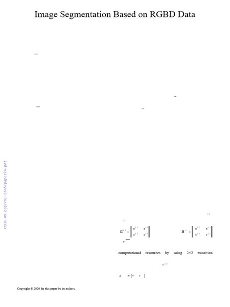 Image Segmentation Based On Rgbd Data Pdf Image Segmentation Applied Mathematics