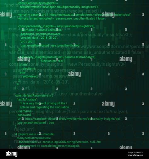 Green Abstract Background With Digital Program Code Stock Vector Image