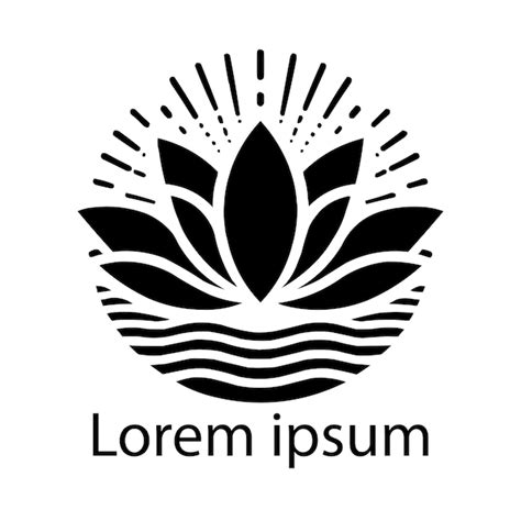 Premium Vector A Black Yoga Lotus Logo