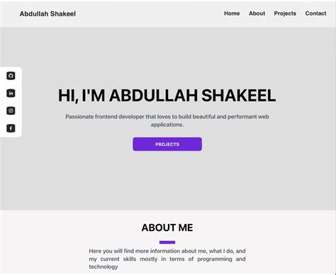 Abdullah Shakeel On Linkedin Webdevelopment Reactjs Tailwindcss Portfolio