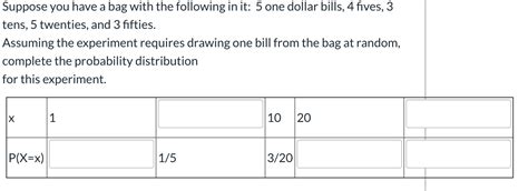 Solved Suppose You Have A Bag With The Following In It 5