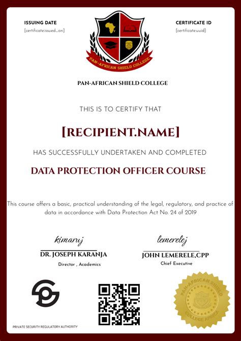 Data Protection Officer Dpo Course Pan African Shield College
