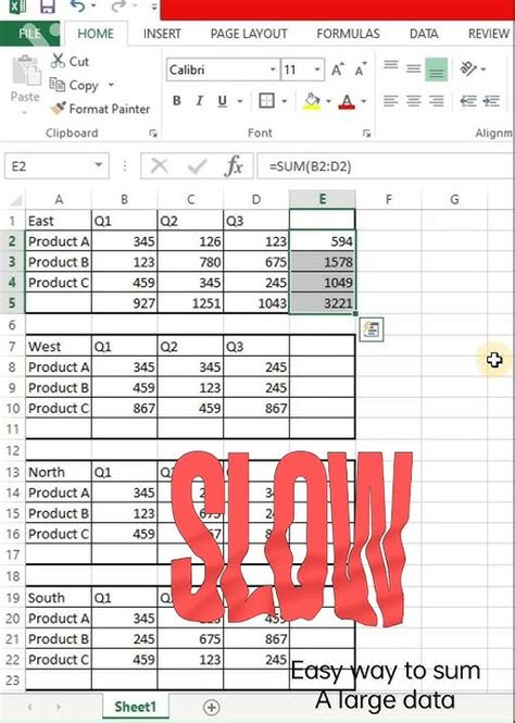 Sum Trick In Excel Useful In Summing Up A Large No Of Data Youtube