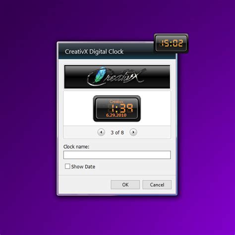 Creativx Digital Clock Settings Win10gadgets
