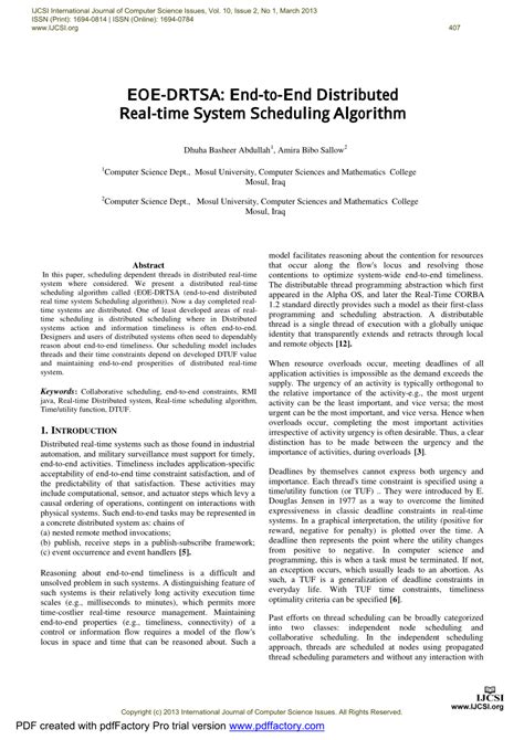 Pdf Eoe Drtsa End To End Distributed Real Time System Scheduling Algorithm