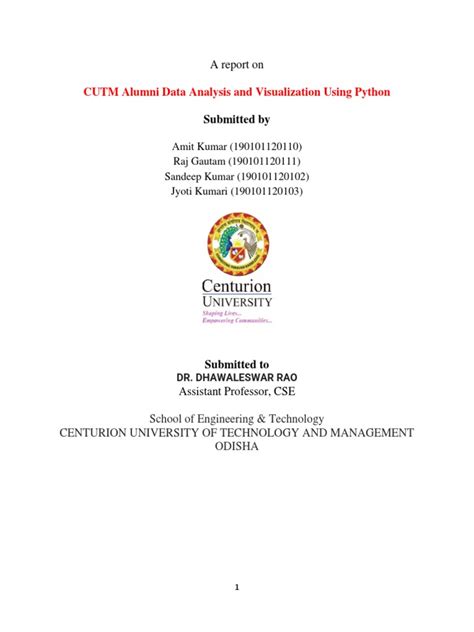 Cutm Alumni Data Analysis With Python Pdf Python Programming