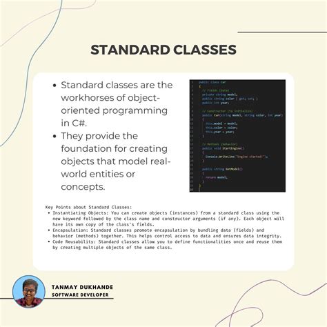 standardclasses oops dotnetcore csharp tanmay dukhande