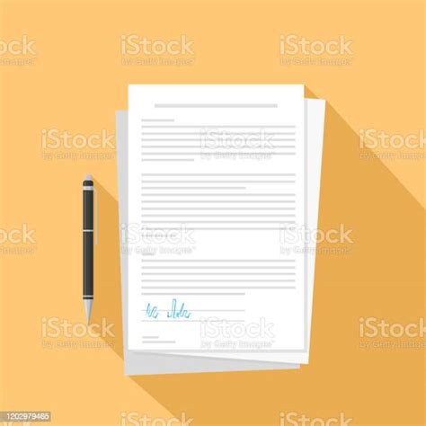 서명 된 계약 서류 문서 플랫 아이콘 긴 그림자 벡터 그림자 개념에 대한 스톡 벡터 아트 및 기타 이미지 개념 개념과 주제 계약서 Istock
