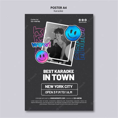 그라디언트 가라오케 파티 포스터 템플릿 무료 Psd 파일