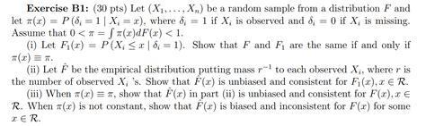 Exercise B1 30pts Let X1xn Be A Random Sample