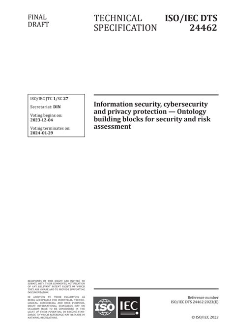 ISO IEC DTS 24462 Information Security Cybersecurity And Privacy Protection Ontology Building