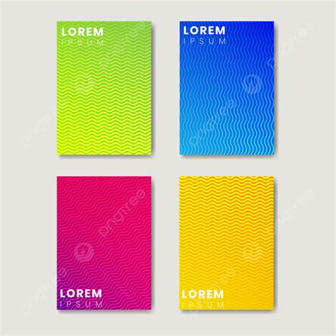 Minimal Cover Template Set With Gradient Design And Geometric Lines Premium Vector Background