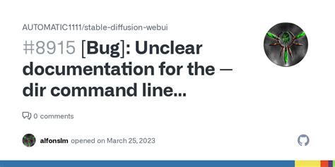 [bug] unclear documentation for the dir command line arguments